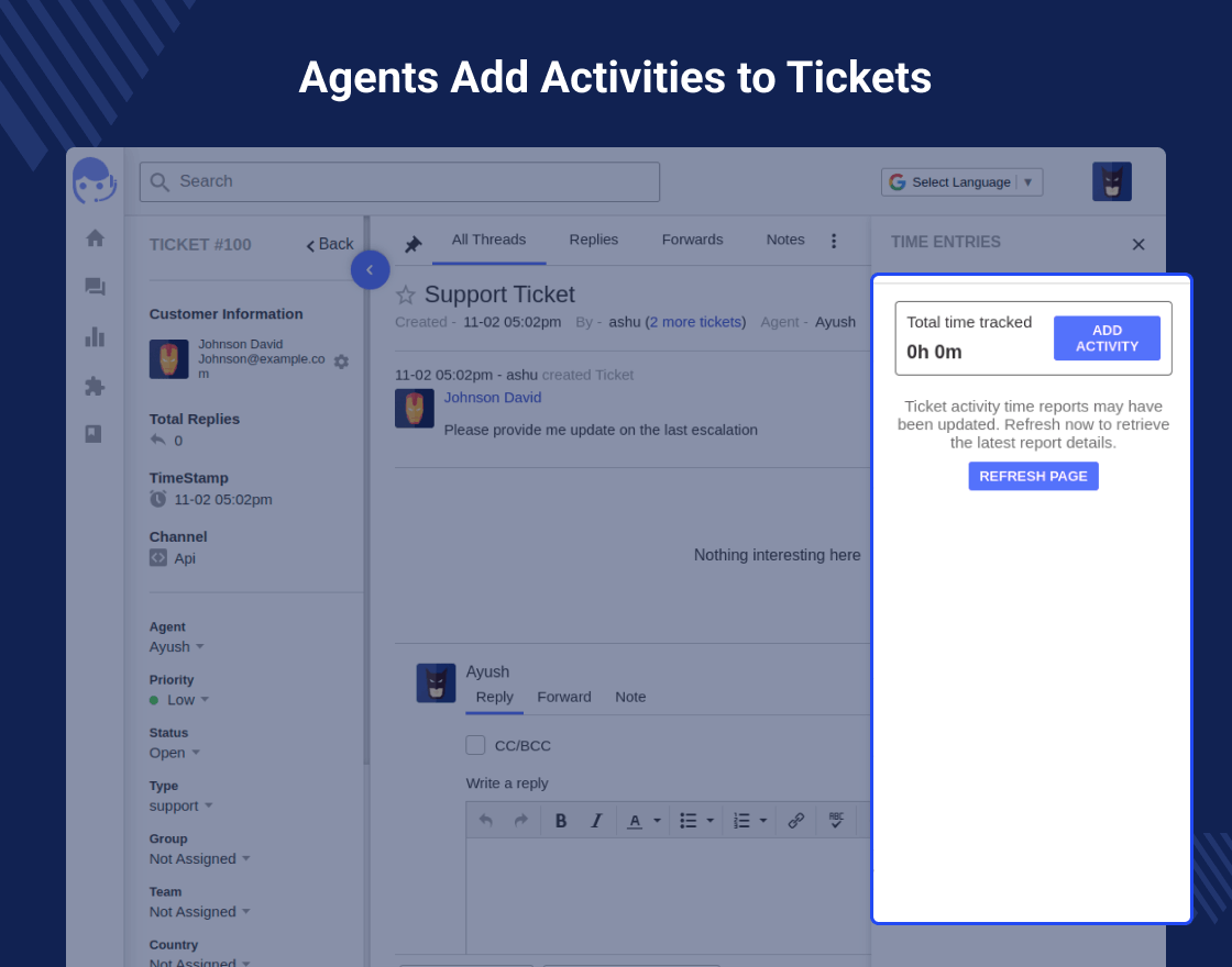 UVdesk Open Source Ticket Time Tracking | Analyze Agent Time - WebKul