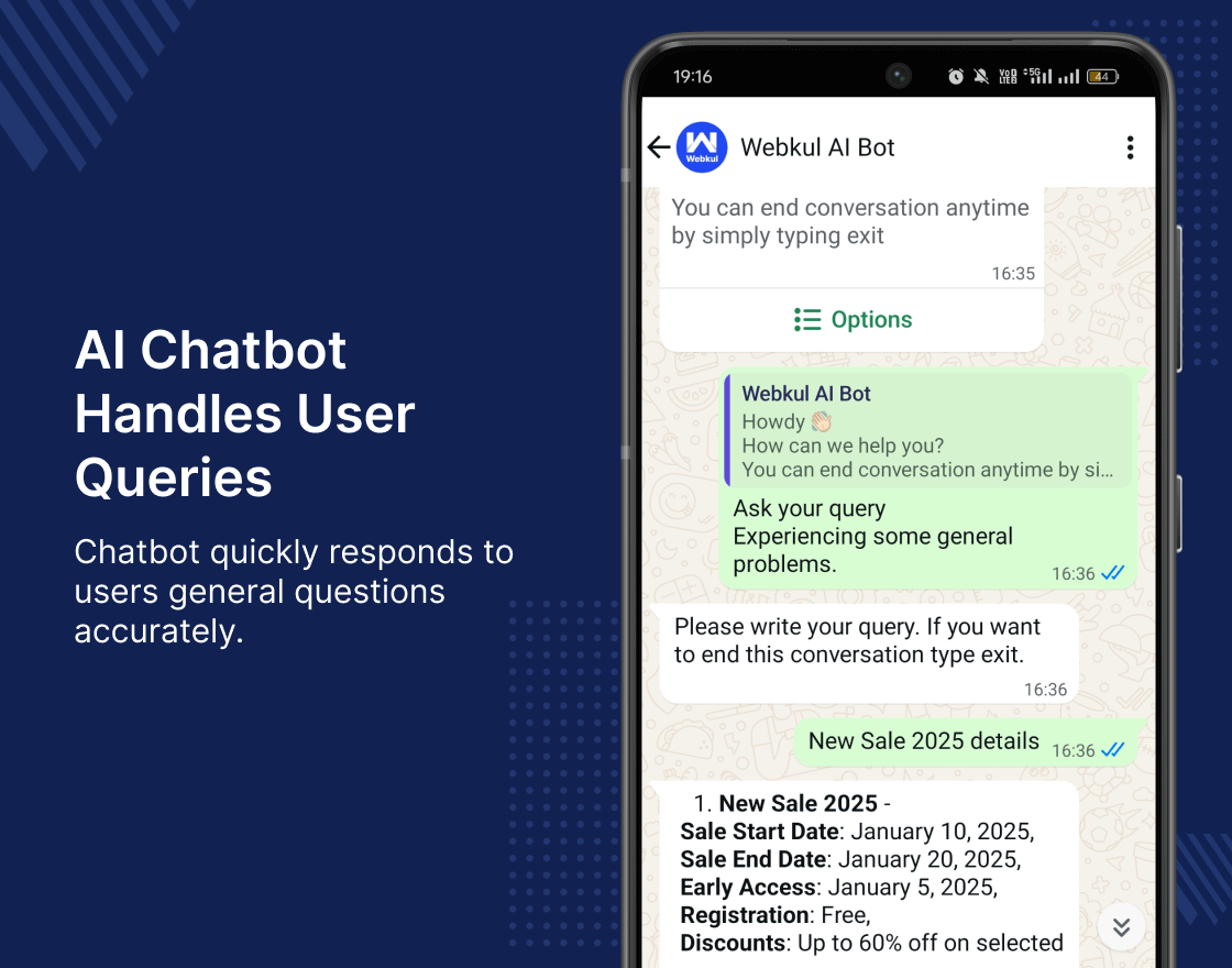 Magento 2 WhatsApp AI Chatbot | AI-Powered WhatsApp Support - WebKul