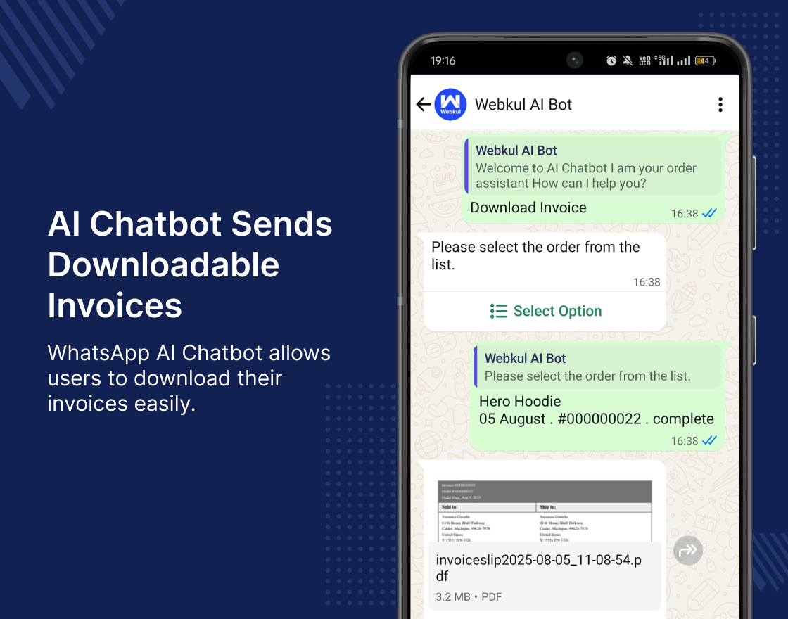 Magento 2 WhatsApp AI Chatbot | AI-Powered WhatsApp Support - WebKul