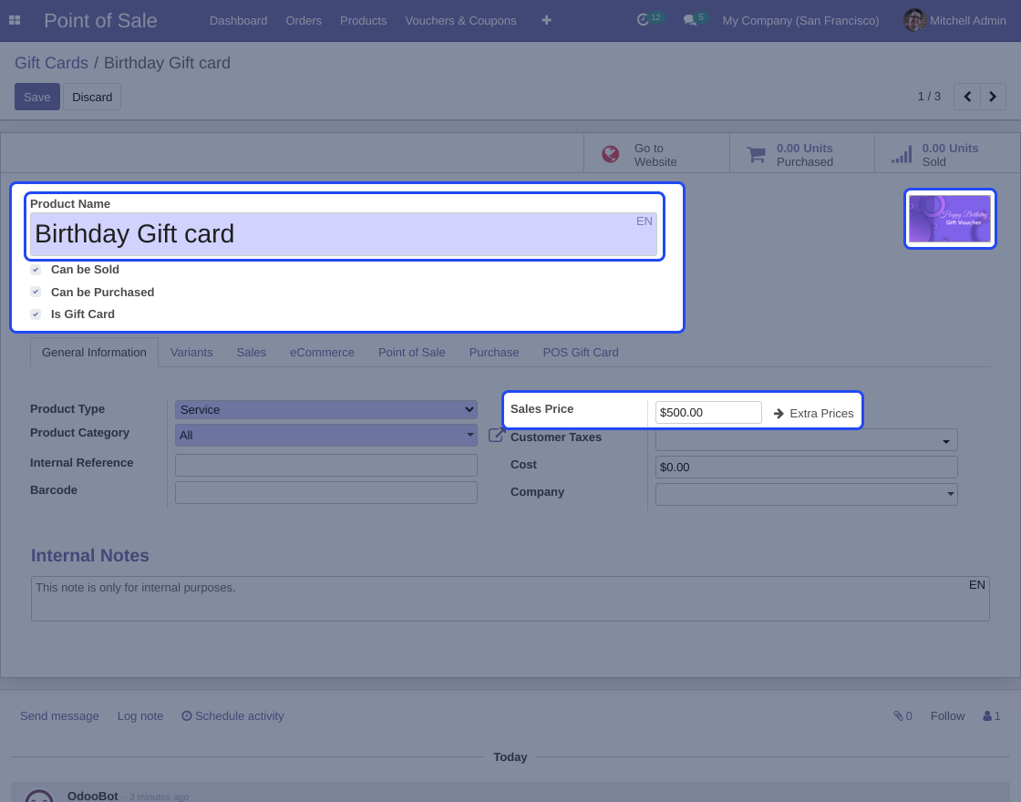 Odoo POS Gift Card | Odoo POS Gift Certificate - WebKul