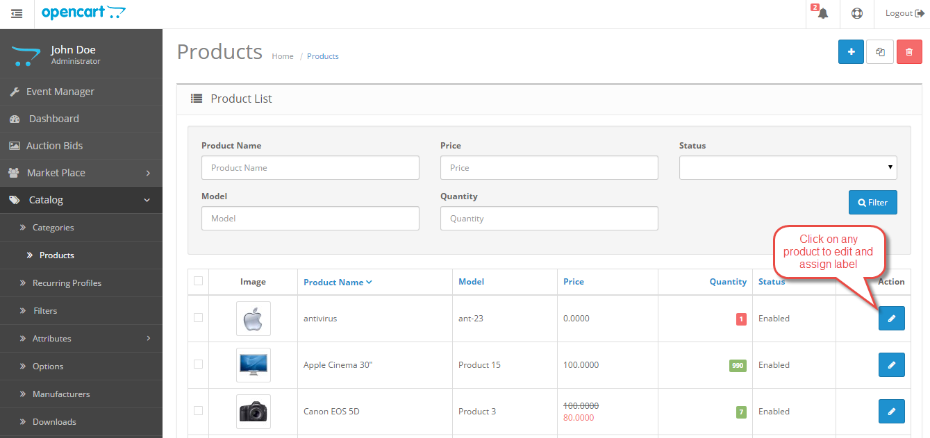 Opencart Featured Label Extension | New Product Arrival Opencart Module ...