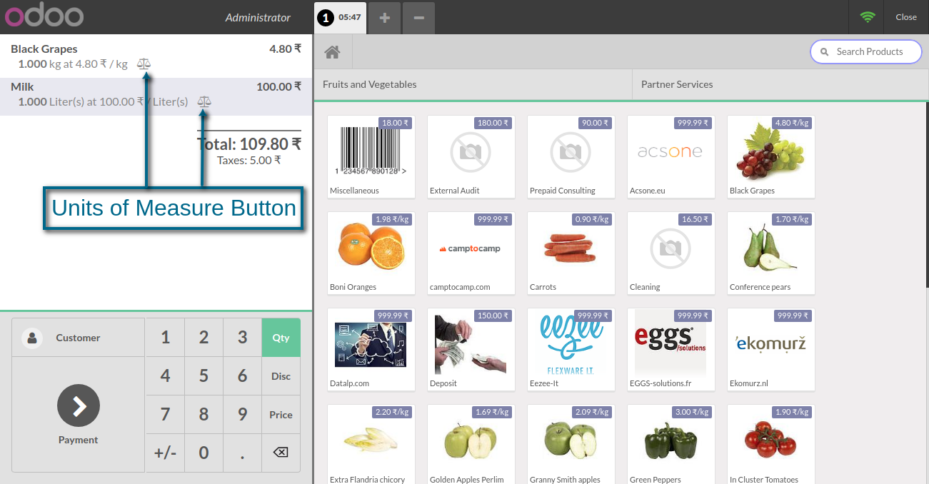 Odoo POS Multi-Unit Of Measure - WebKul