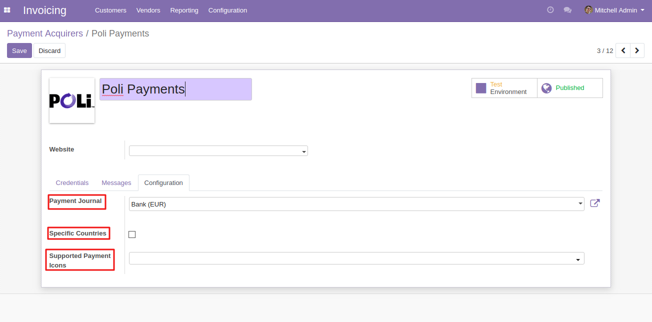Odoo Poli Payments Acquirer - WebKul