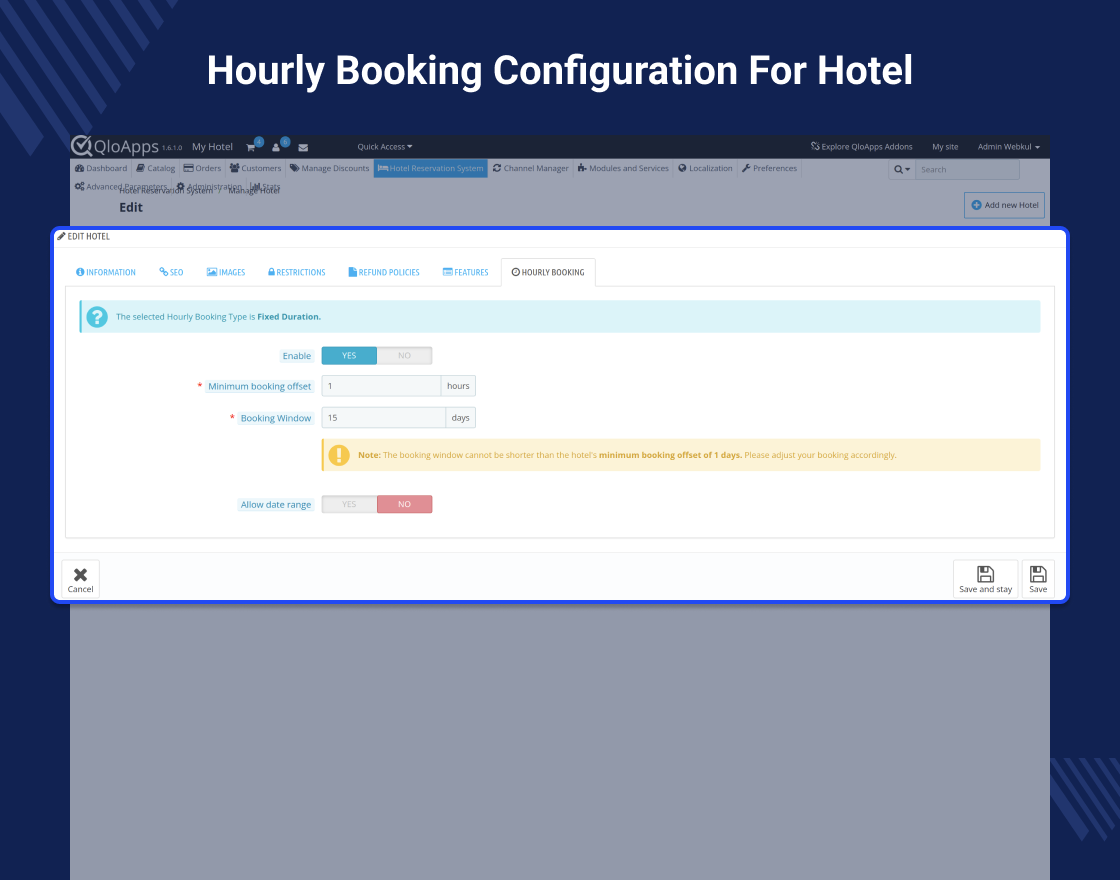QloApps Hourly Booking - WebKul