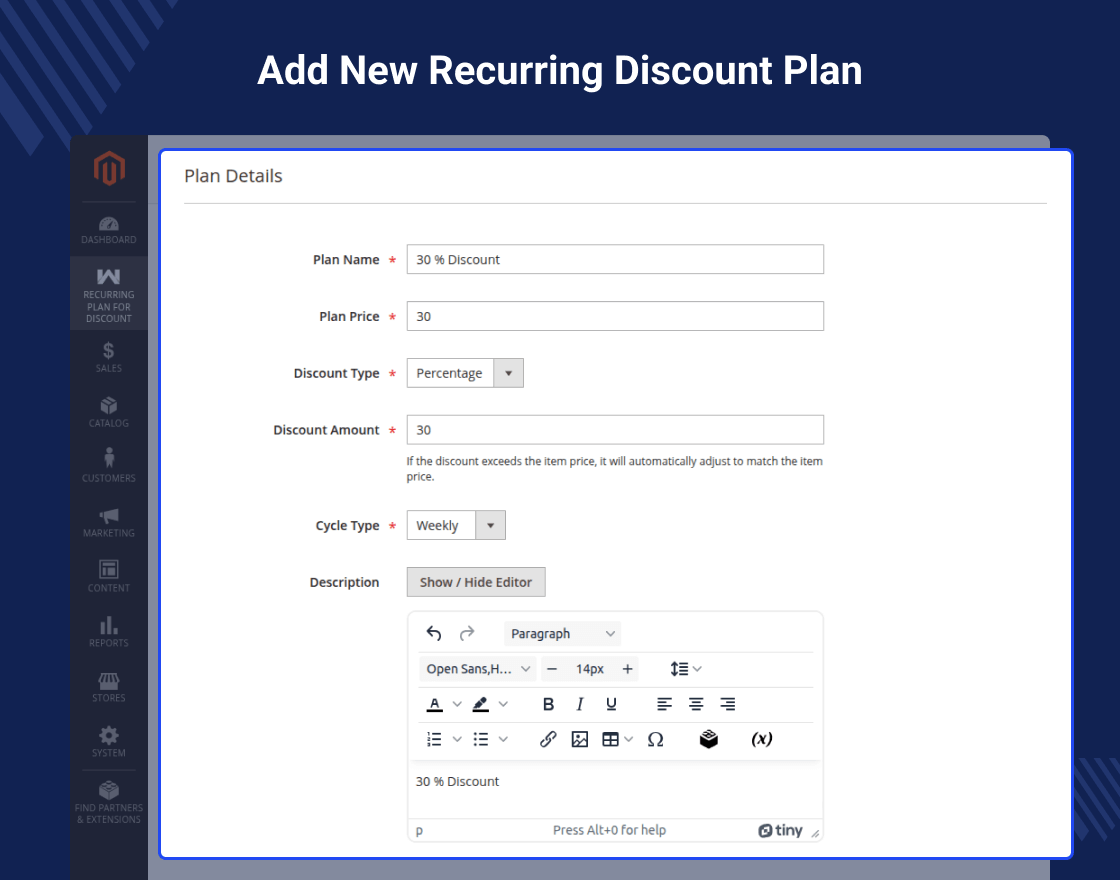 Magento 2 Recurring Plan for Discount | Discounts Subscription - WebKul