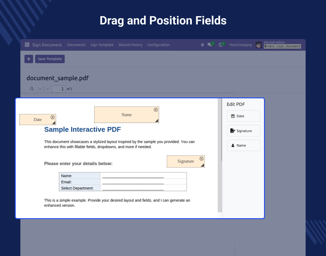 Odoo Sign Document - WebKul