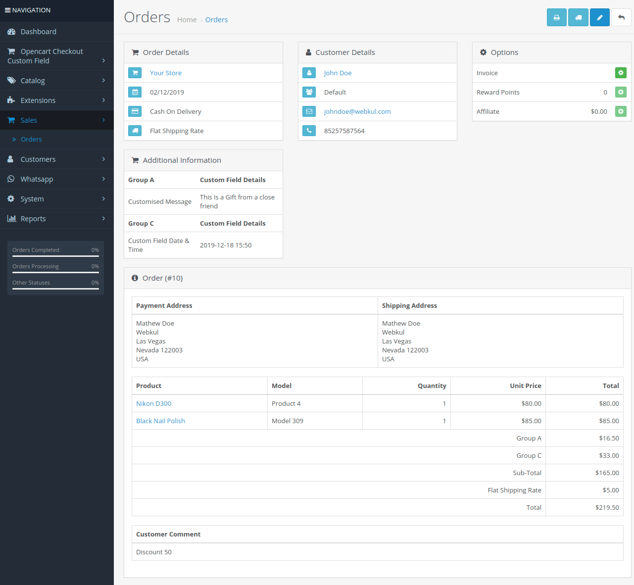 OpenCart Checkout Custom Fields | Add Dynamic Options To Checkout - WebKul