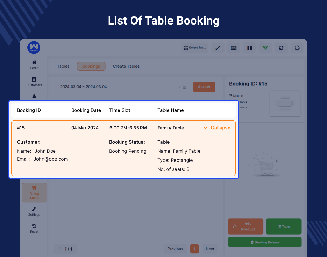 WooCommerce Restaurant Point of Sales | Table Booking POS - WebKul