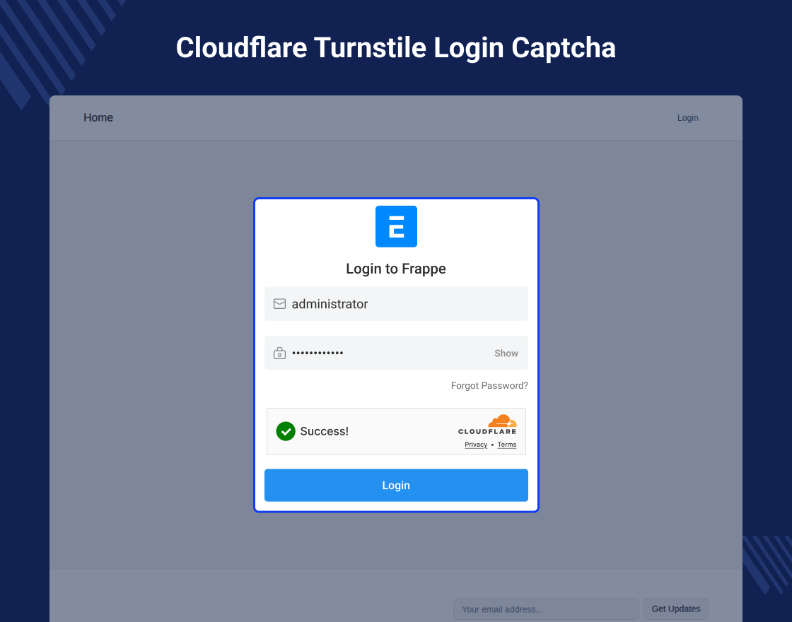ERPNext Cloudflare Turnstile - WebKul