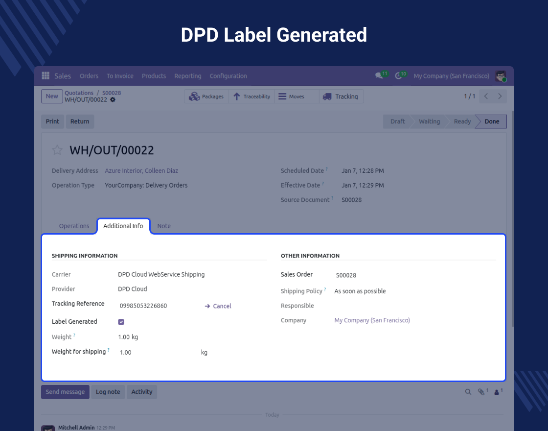 Odoo DPD Cloud Shipping Integration - WebKul