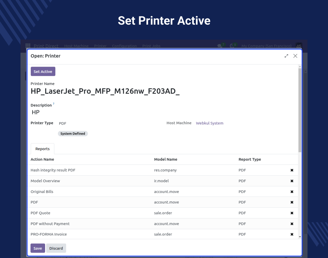 Odoo Print Direct - WebKul