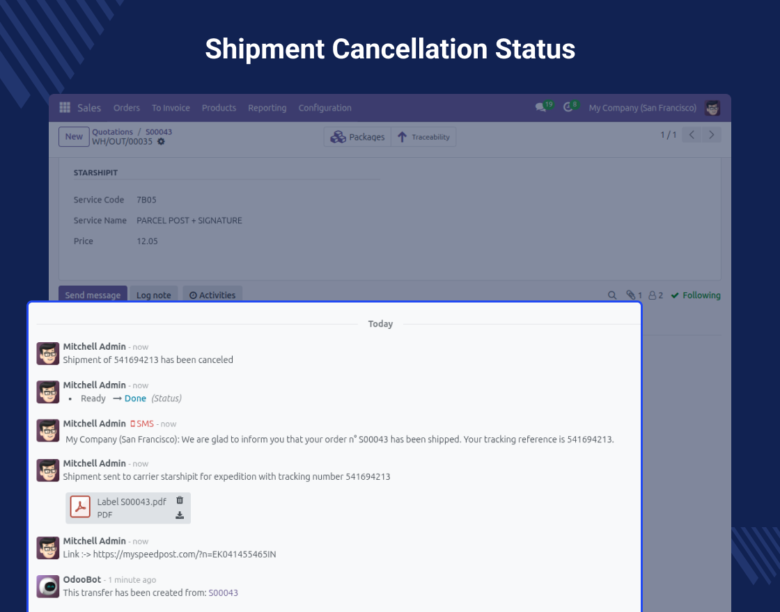 Odoo Starshipit Shipping Integration - WebKul