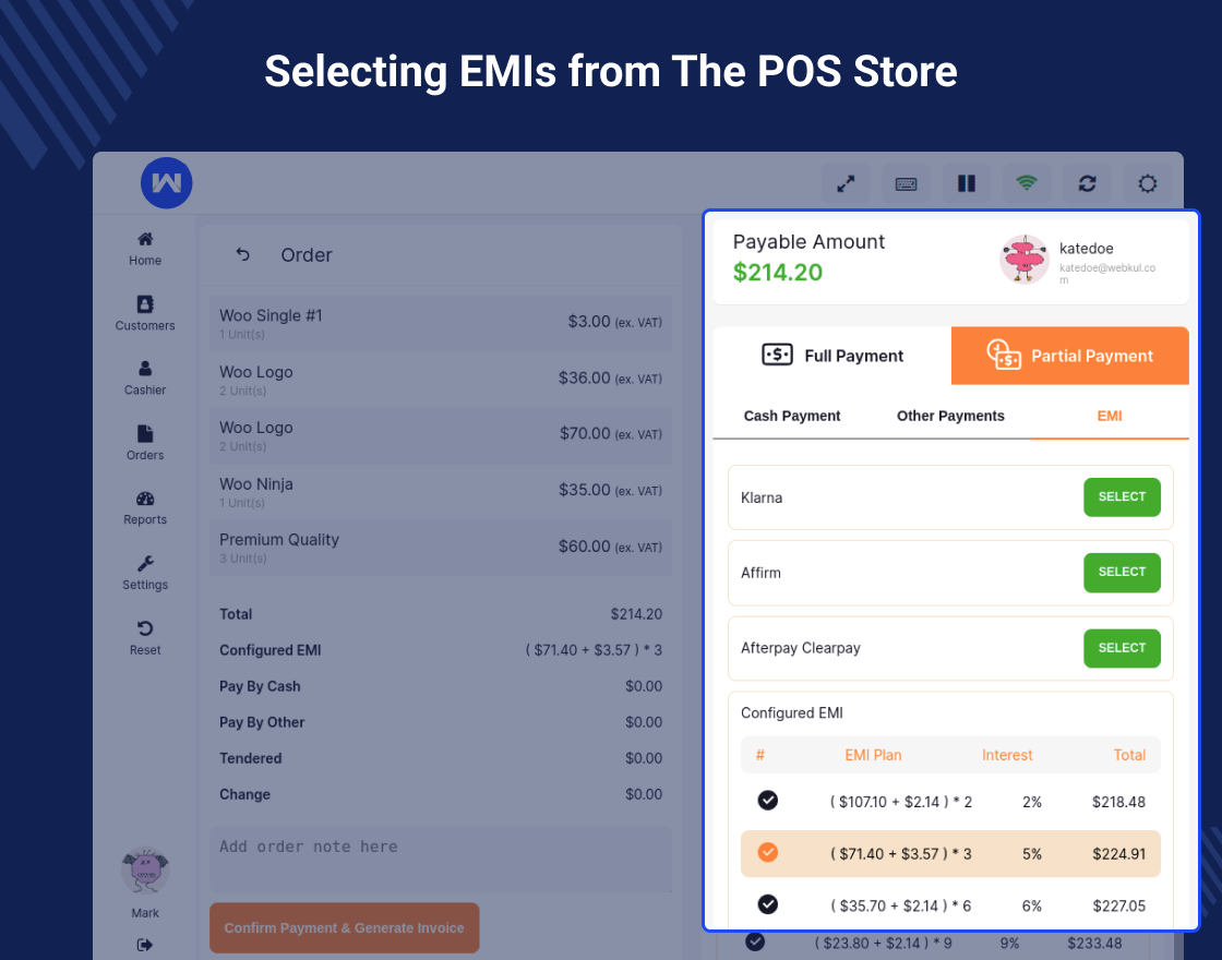 WooCommerce POS Partial Payment Plugin | Flexible EMI - WebKul