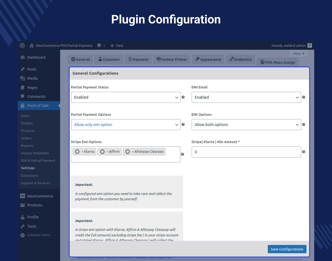 WooCommerce POS Partial Payment Plugin | Flexible EMI - WebKul